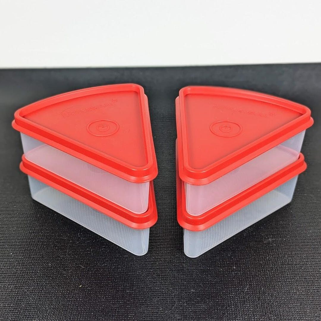 Tupperware Red Pizzanpie Slice Keeper Set of 4, 269-20, Wedge Shaped - Etsy