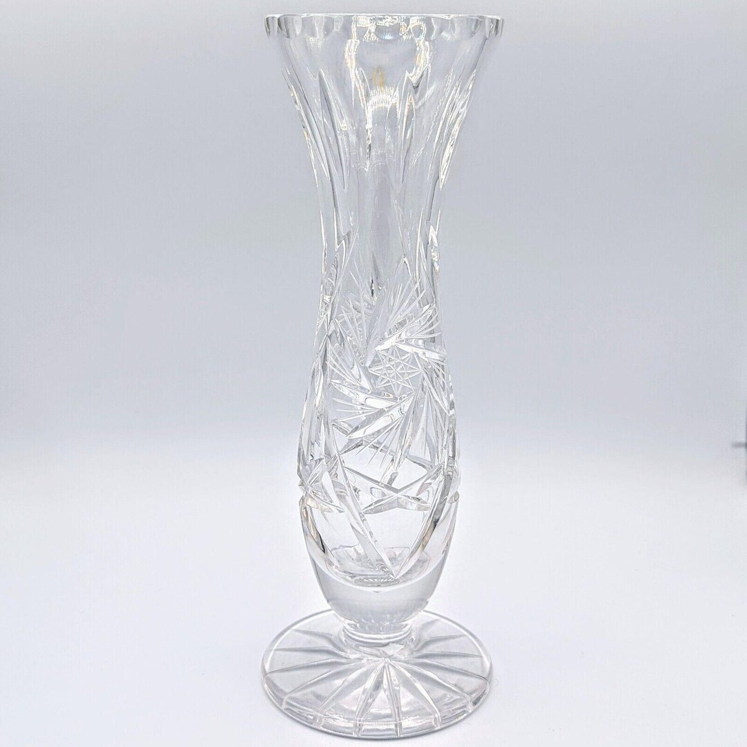 Bohemian Glass 24% Lead Crystal Pinwheel 6" Bud Vase Czech - Etsy
