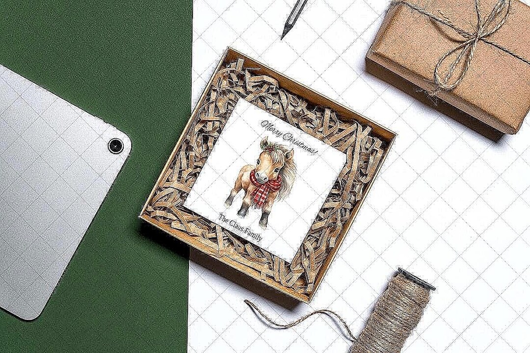 Horse Christmas Tag, Edit Horse Tag, Horse Gift Tag, Horse Enclosure - Etsy
