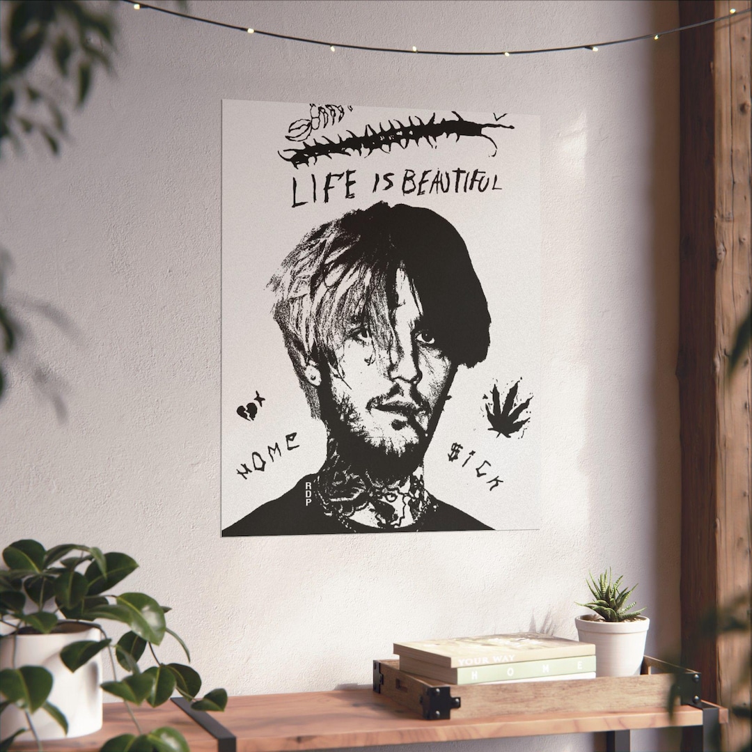 Lil Peep Life is Beautiful Poster Print Lil Peep Wall Art Retro Poster ...