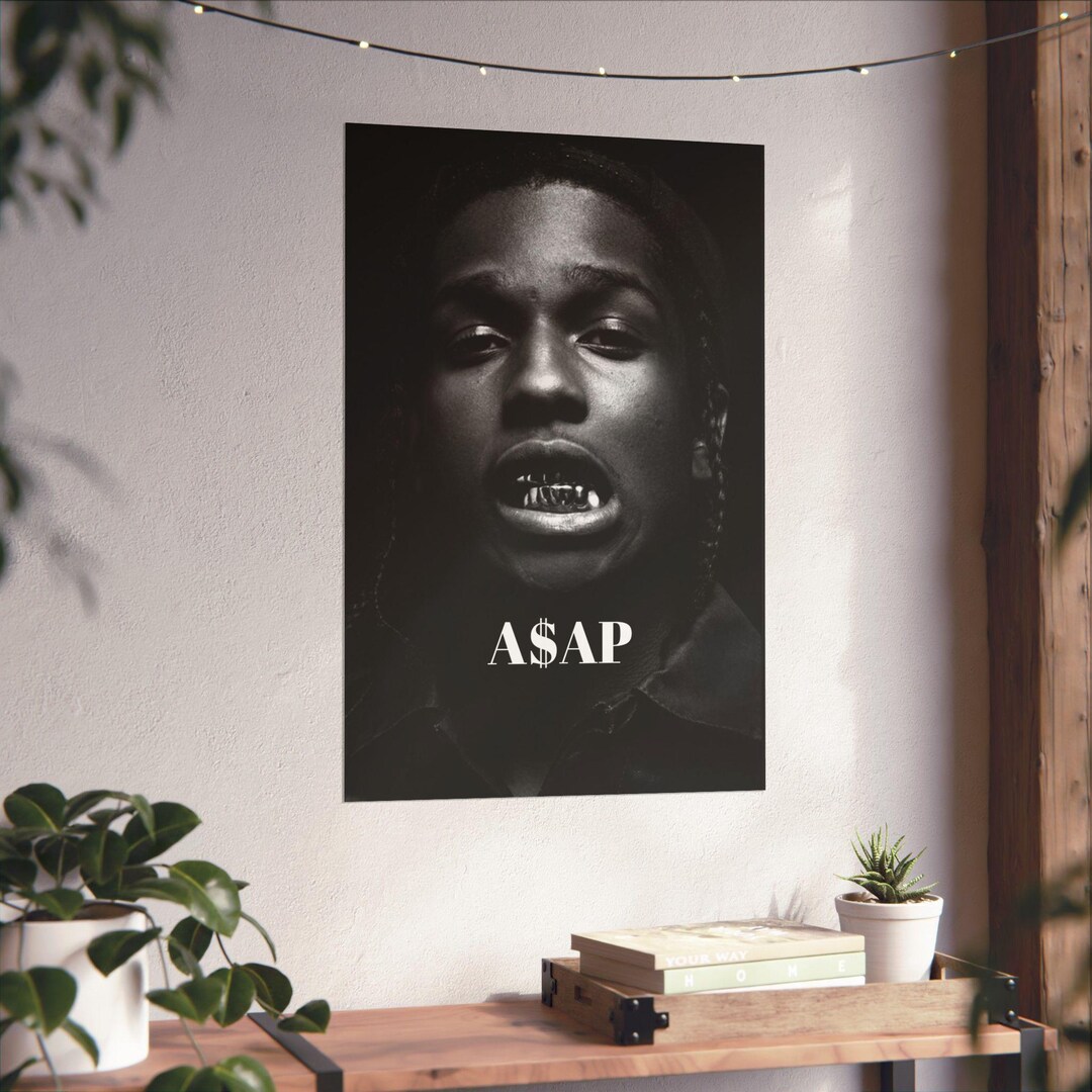 Asap Rocky Black and White Poster Print, Asap Rocky Wall Art, Music ...
