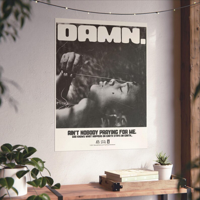 Kendrick Lamar DAMN Poster Print, Hip Hop, Rap Poster, Kendrick Lamar ...