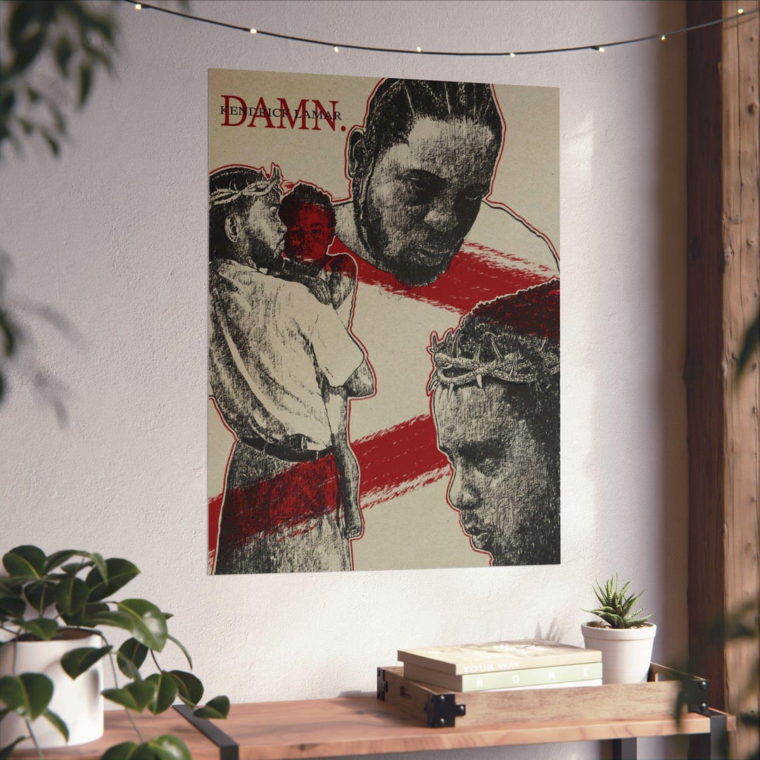 Kendrick Lamar DAMN Poster Print, Hip Hop, Rap Poster, Kendrick Lamar ...