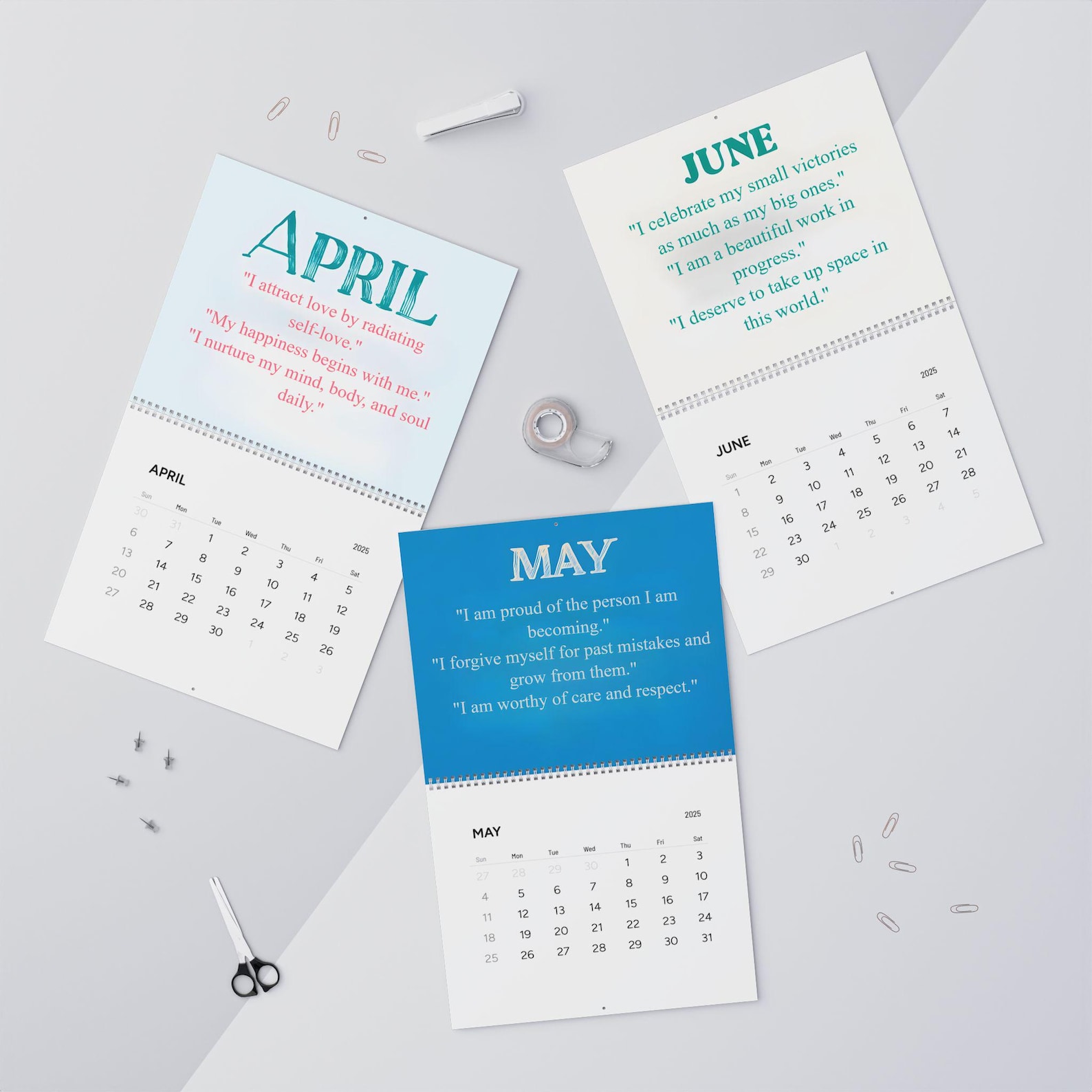 Self Love 2025 Calendar 2025 Calendar, Positive Affirmation Days ...