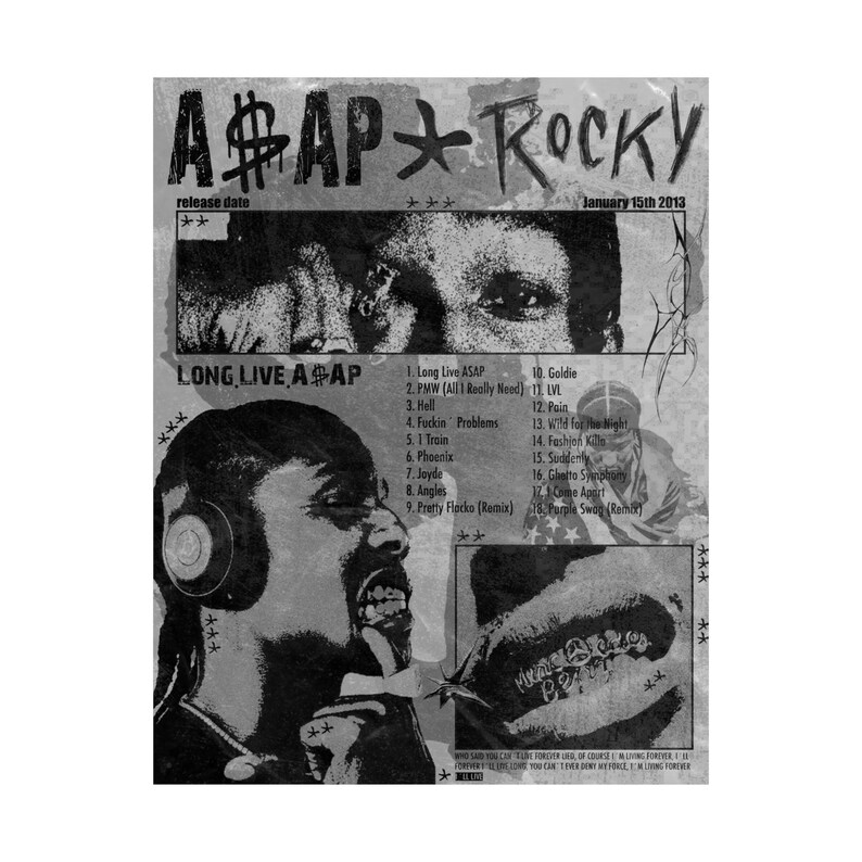 ASAP Rocky Long. Live. ASAP Poster, Music Poster, Rap Poster, Music Art ...