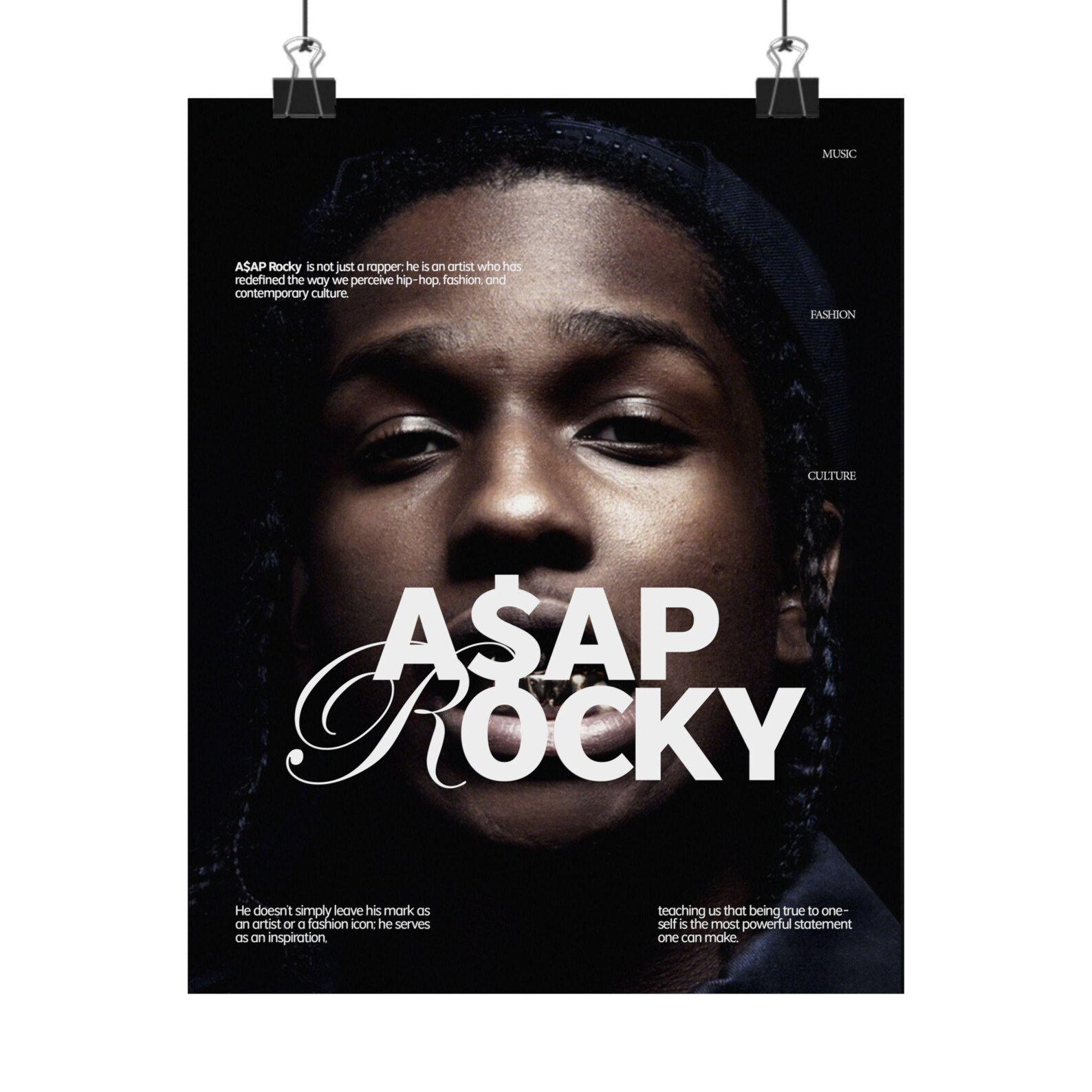 ASAP Rocky Poster, Music Poster, Rap Poster, Music Wall Art, Retro ...