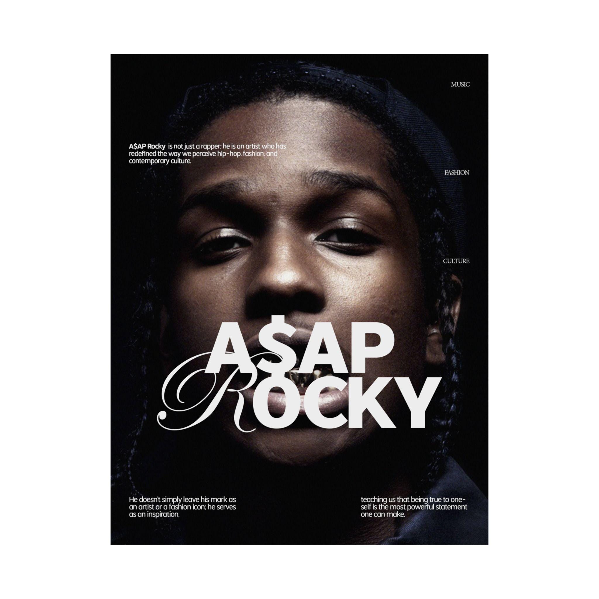 ASAP Rocky Poster, Music Poster, Rap Poster, Music Wall Art, Retro ...