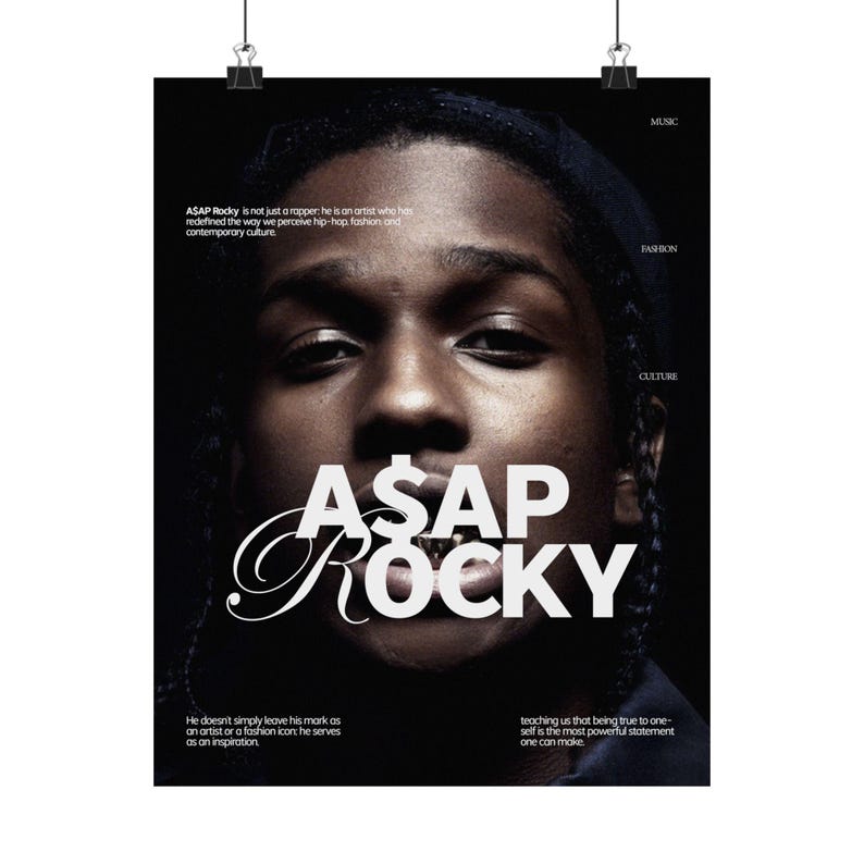 ASAP Rocky Poster, Music Poster, Rap Poster, Music Wall Art, Retro ...