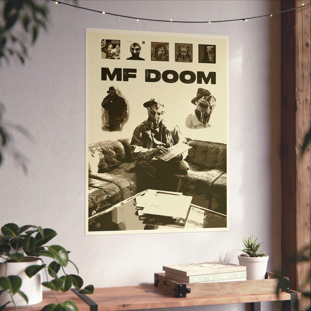 MF DOOM Poster, Retro Poster, Metallic Tone Poster, Hip Hop Poster, Rap ...
