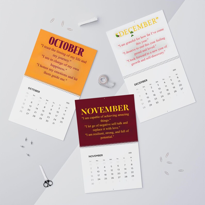 Self Love 2025 Calendar 2025 Calendar, Positive Affirmation Days ...