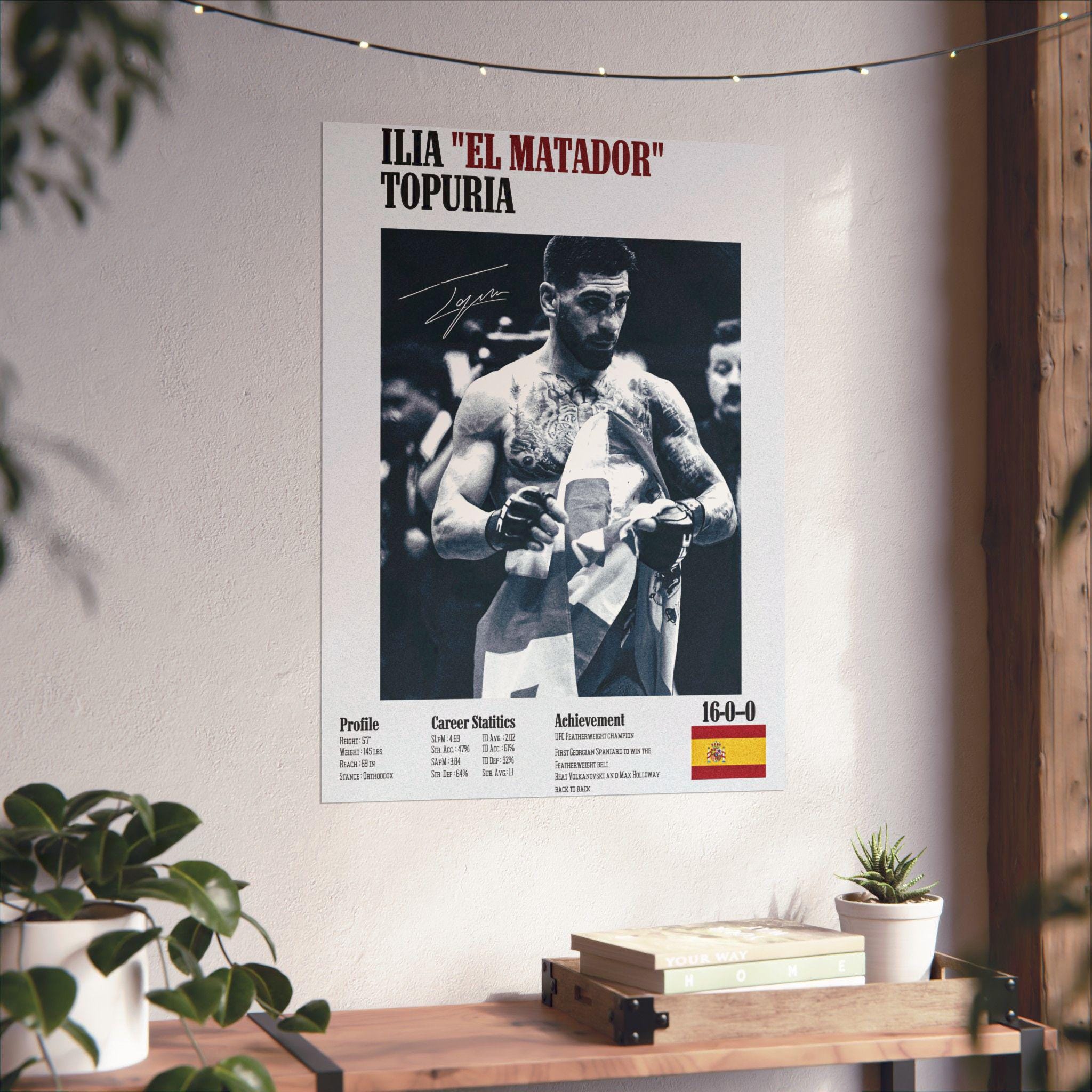 Ilia El Matador Topuria Poster, El Matador Poster, Mma Wall Art, UFC ...