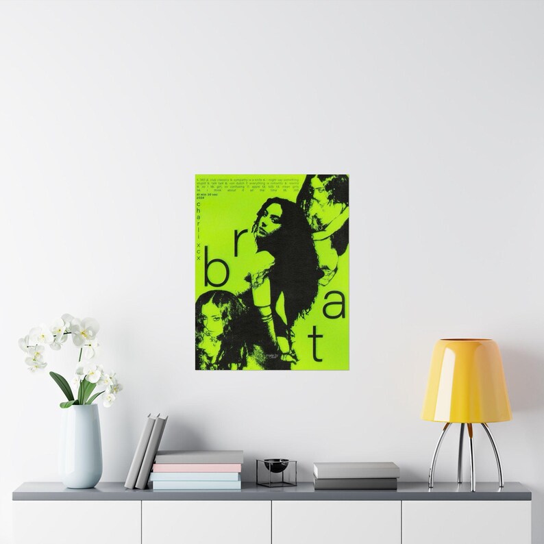 Brat Charli Xcx Cover Print, Brat Poster, Charli Xcx Wall Art, Y2k Wall ...
