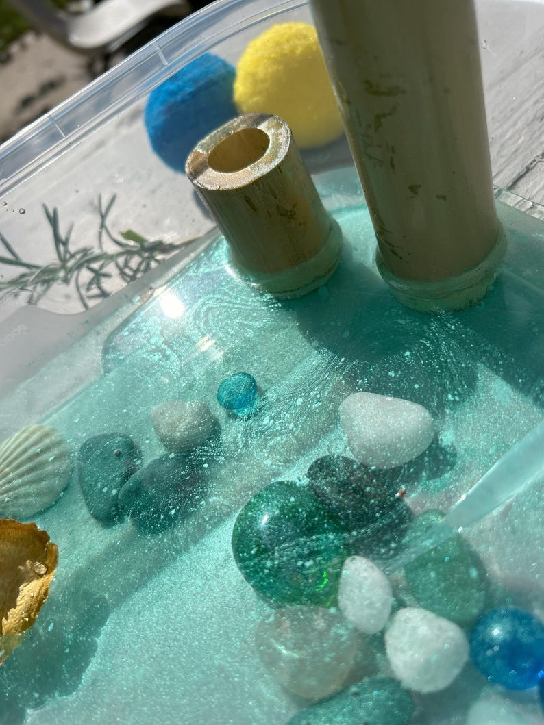 Mermaid Water Play Kit: Sensory Bin With Shells & Gems - Etsy