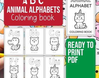 ABC Coloring Book, Digital Download, Educational Animal Alphabet ...