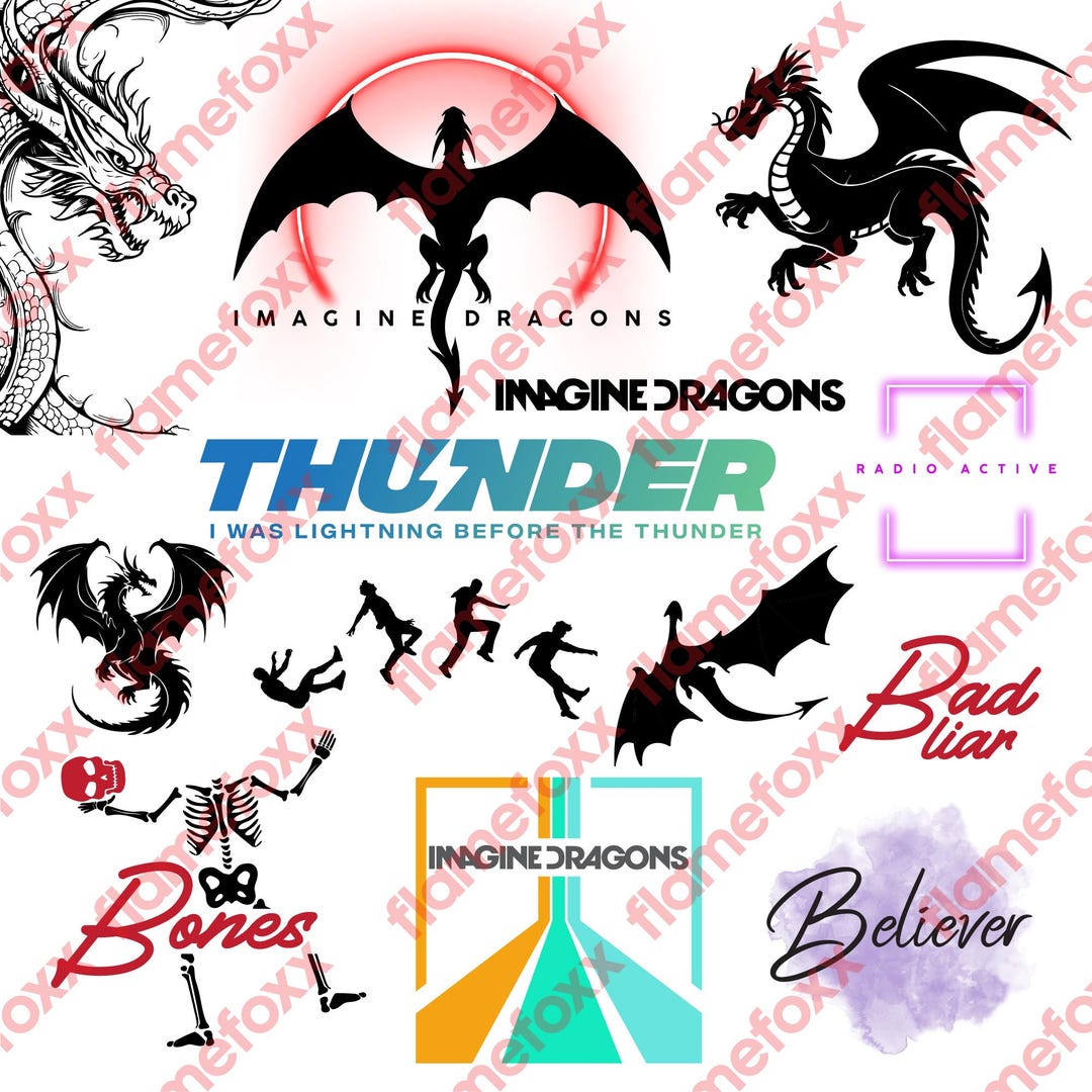 Imagine Dragons SVG Bundle Clipart, Vector,hd, Png Svg , Cut File ...