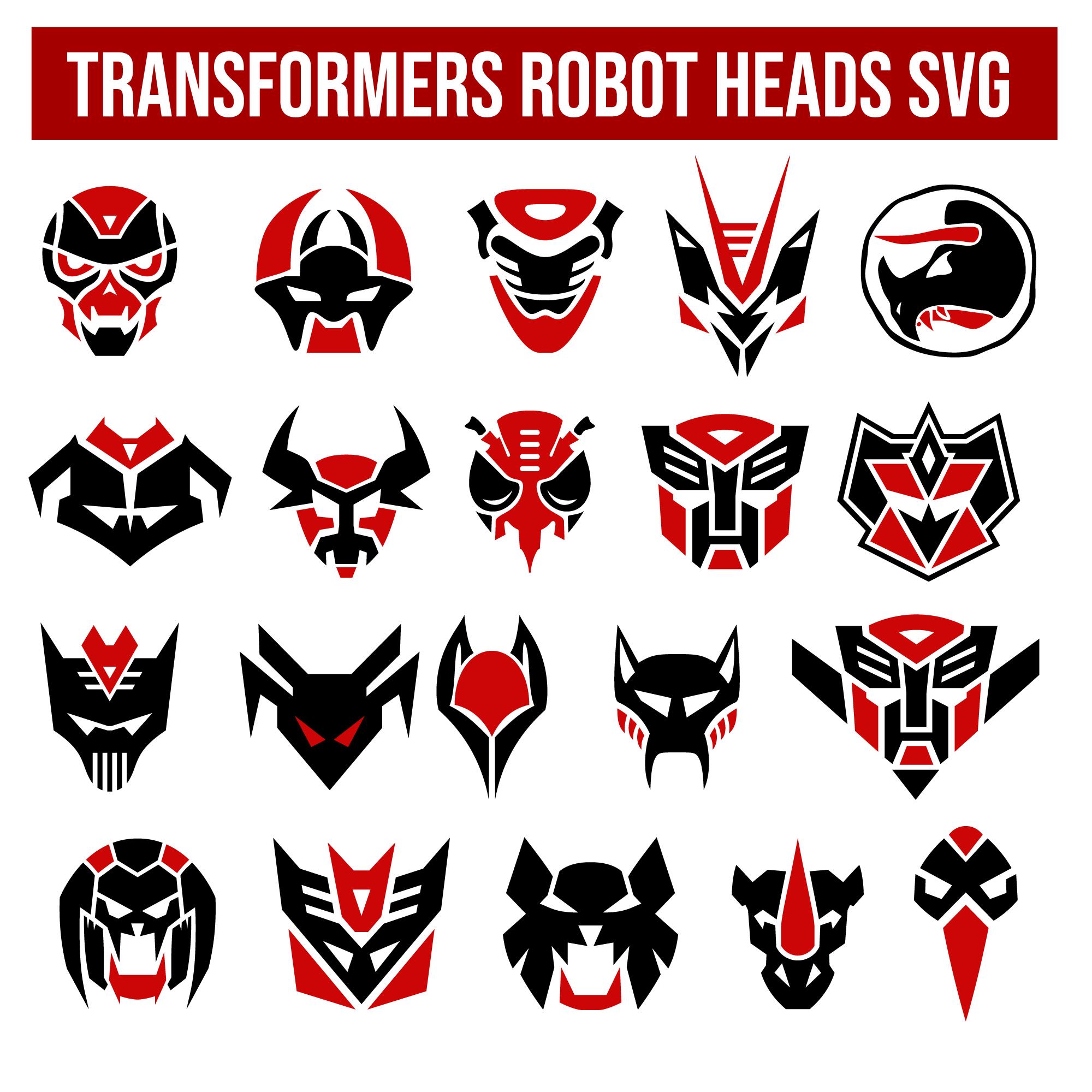 Transform Font Alphabet SVG Transform Head Skine Robot Logo Font Transformer Faces Svg Transform ...