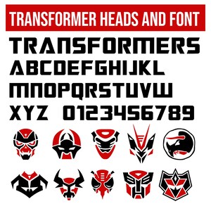 Transform Font Alphabet SVG Transform Head Skine Robot Logo Font ...