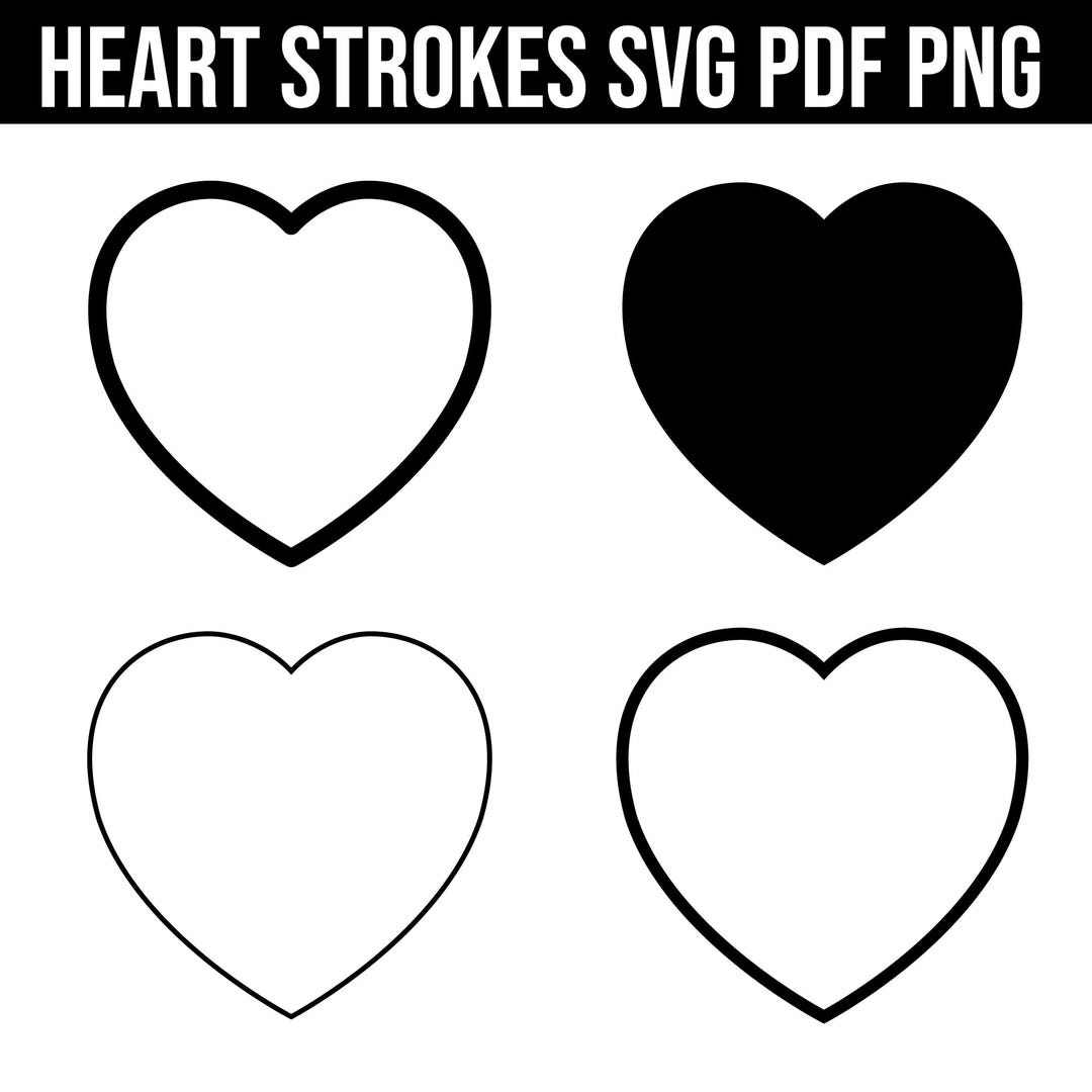 Hearts Svg Bundle, Heart Outline Svg, Heart Cut Files, Heart Clipart ...