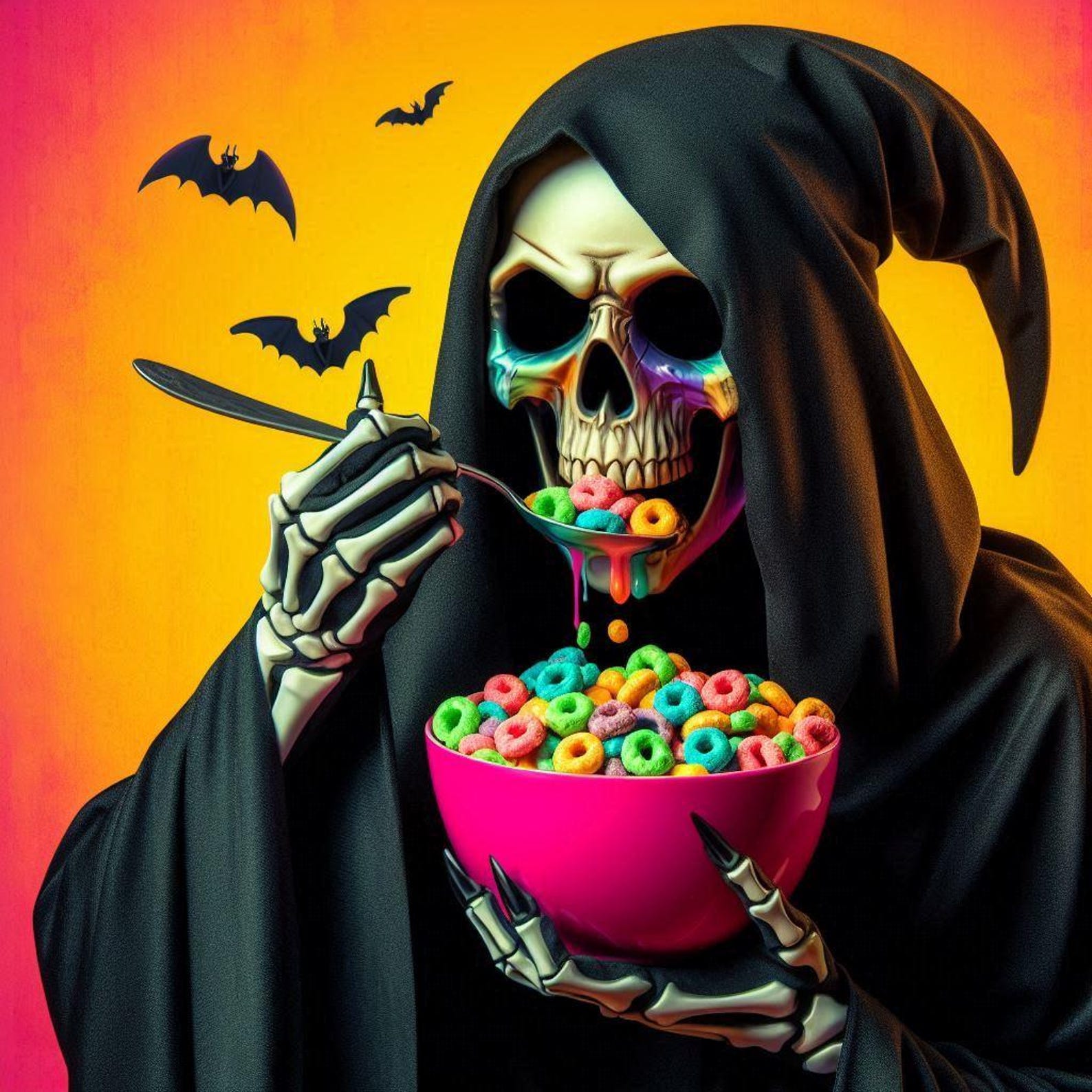 Grim Reaper Eating Cereal Image - Etsy