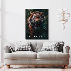 Tiger Mindset Motivational Poster Ready to Hang Canvas Wall Art - Etsy