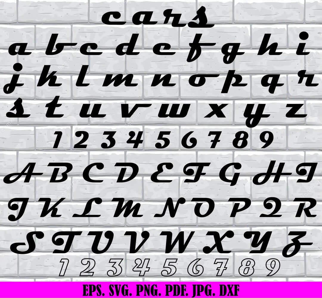 Cars Font SVG, Cars Alphabet SVG, Instant Download, Font SVG, Cars Svg ...