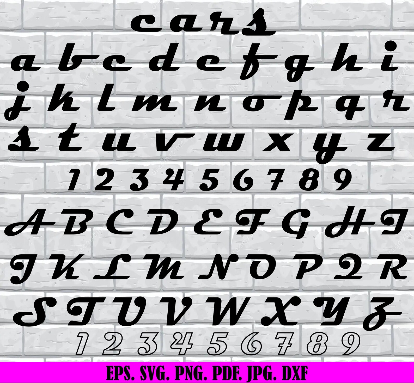 Cars Font SVG, Cars Alphabet SVG, Instant Download, Font SVG, Cars Svg ...