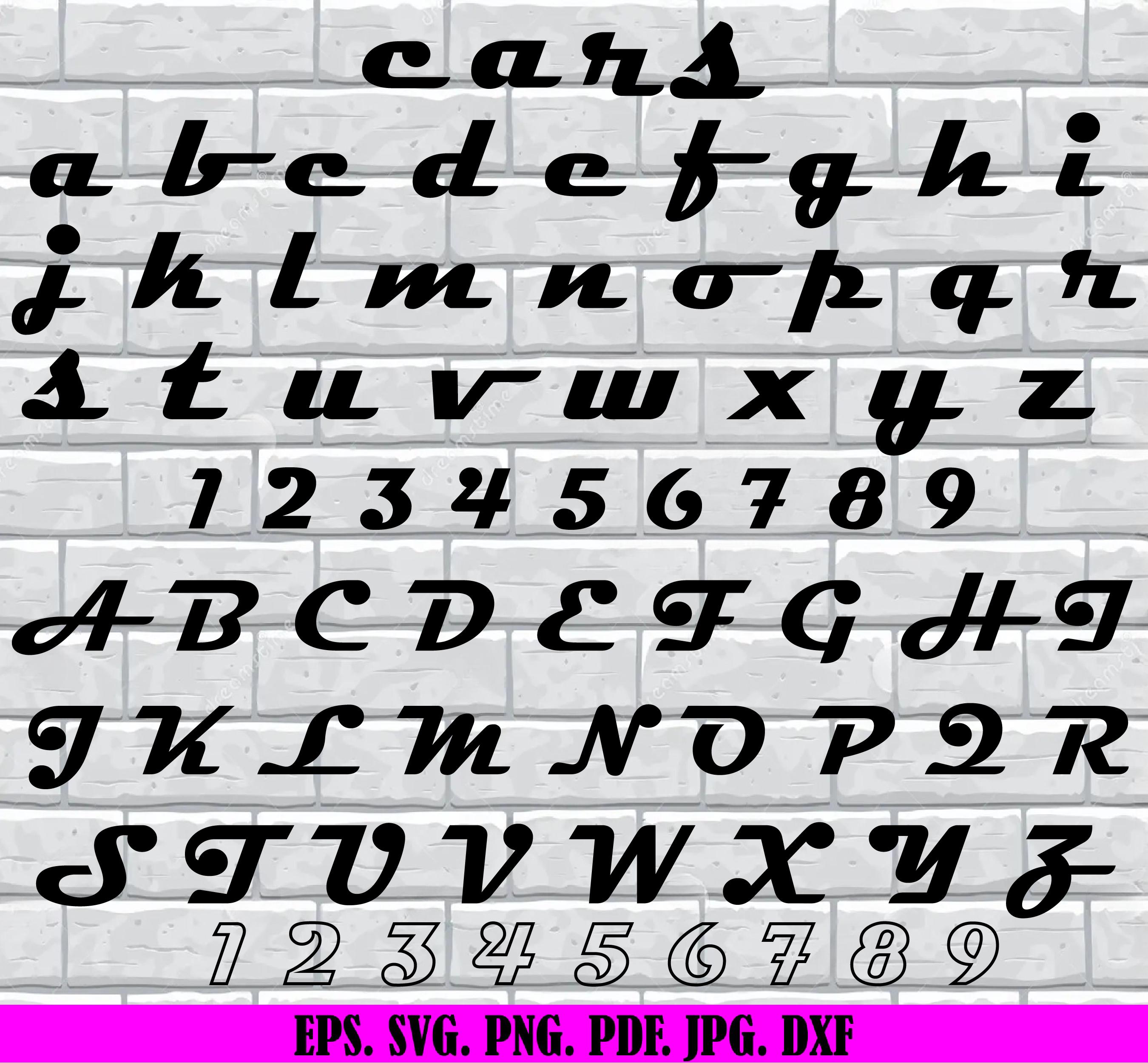 Cars Font SVG, Cars Alphabet SVG, Instant Download, Font SVG, Cars Svg ...