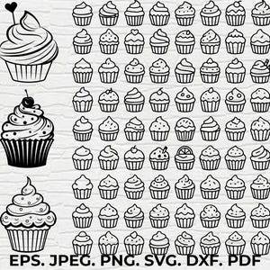 Cupcake Svg, Cake Cut File, Cupcake Bundle Svg, Jpg ,png, Sweets Svg ...