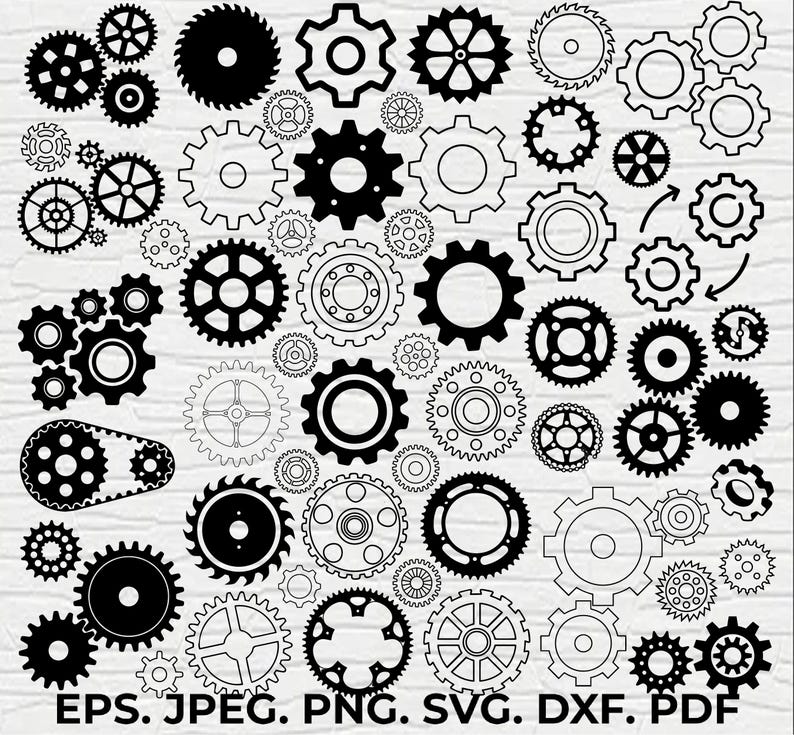 Gears SVG Bundle, Gears PNG Bundle, Gears Clipart, Gears SVG Cut Files ...