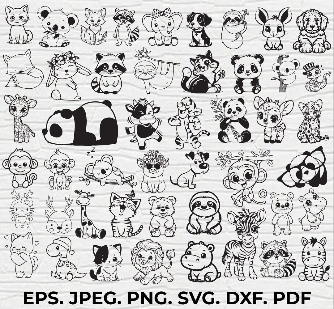 Animal Bundle SVG, Animal Hand Drawn Svg, Jungle Svg, Safari Animals ...