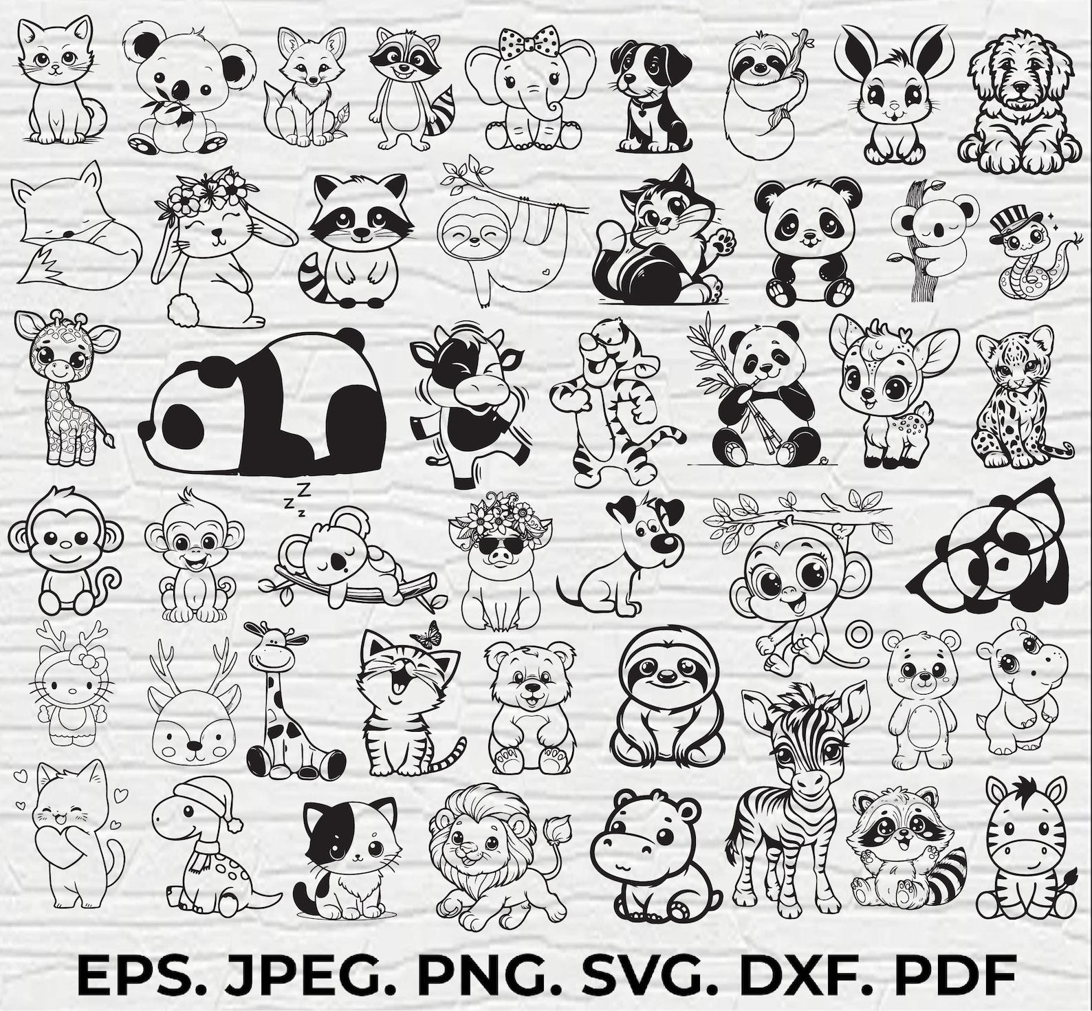 Animal Bundle SVG, Animal Hand Drawn Svg, Jungle Svg, Safari Animals ...