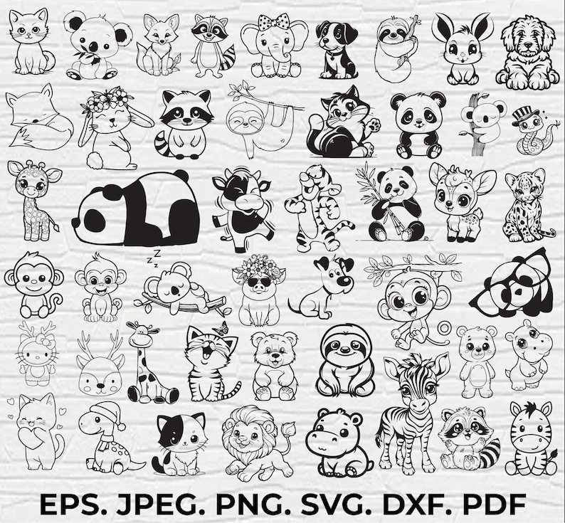Animal Bundle SVG, Animal Hand Drawn Svg, Jungle Svg, Safari Animals ...