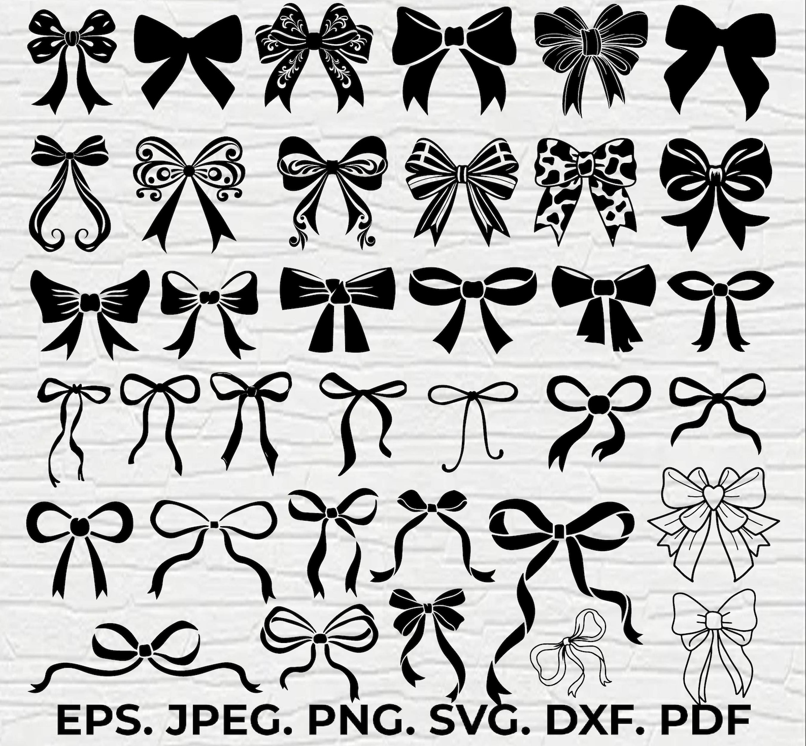 Black Bow Svg Bundle, Ribbon Bow Svg, Coquette Bow Svg, Bow Tie Svg ...