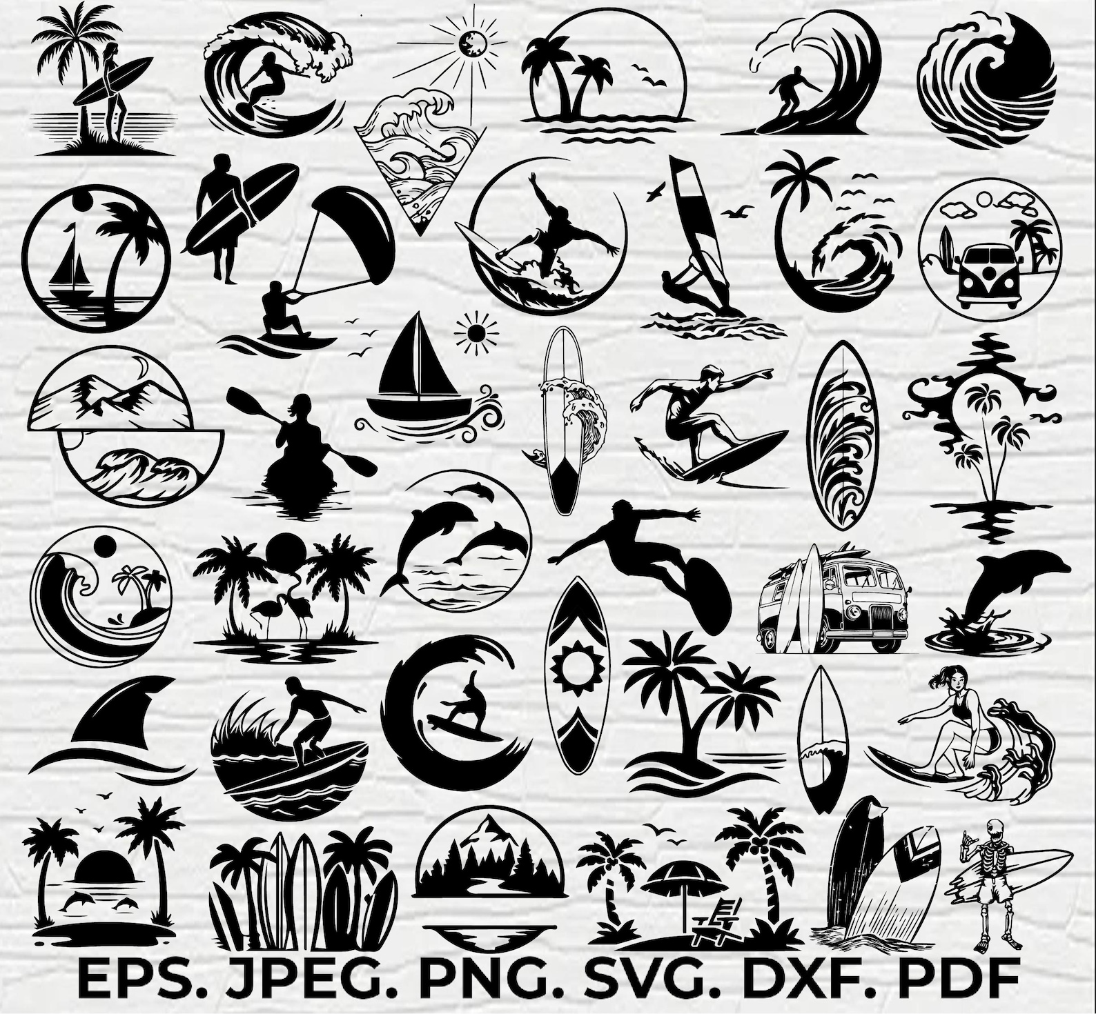 Surfing Svg Bundle, Surfing Png Bundle, Surfing Clipart, Surfing Cut ...