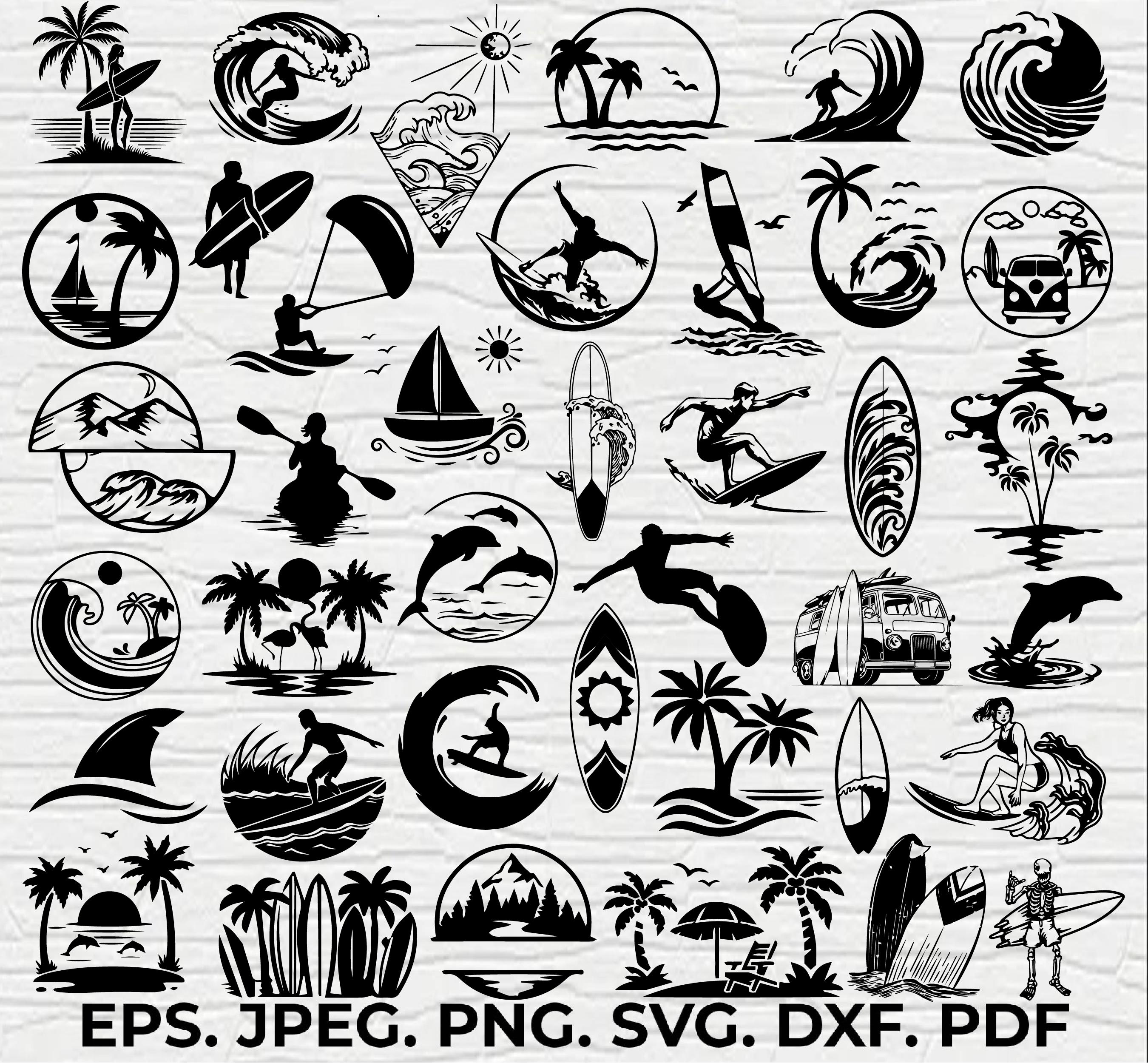 Surfing Svg Bundle, Surfing Png Bundle, Surfing Clipart, Surfing Cut ...