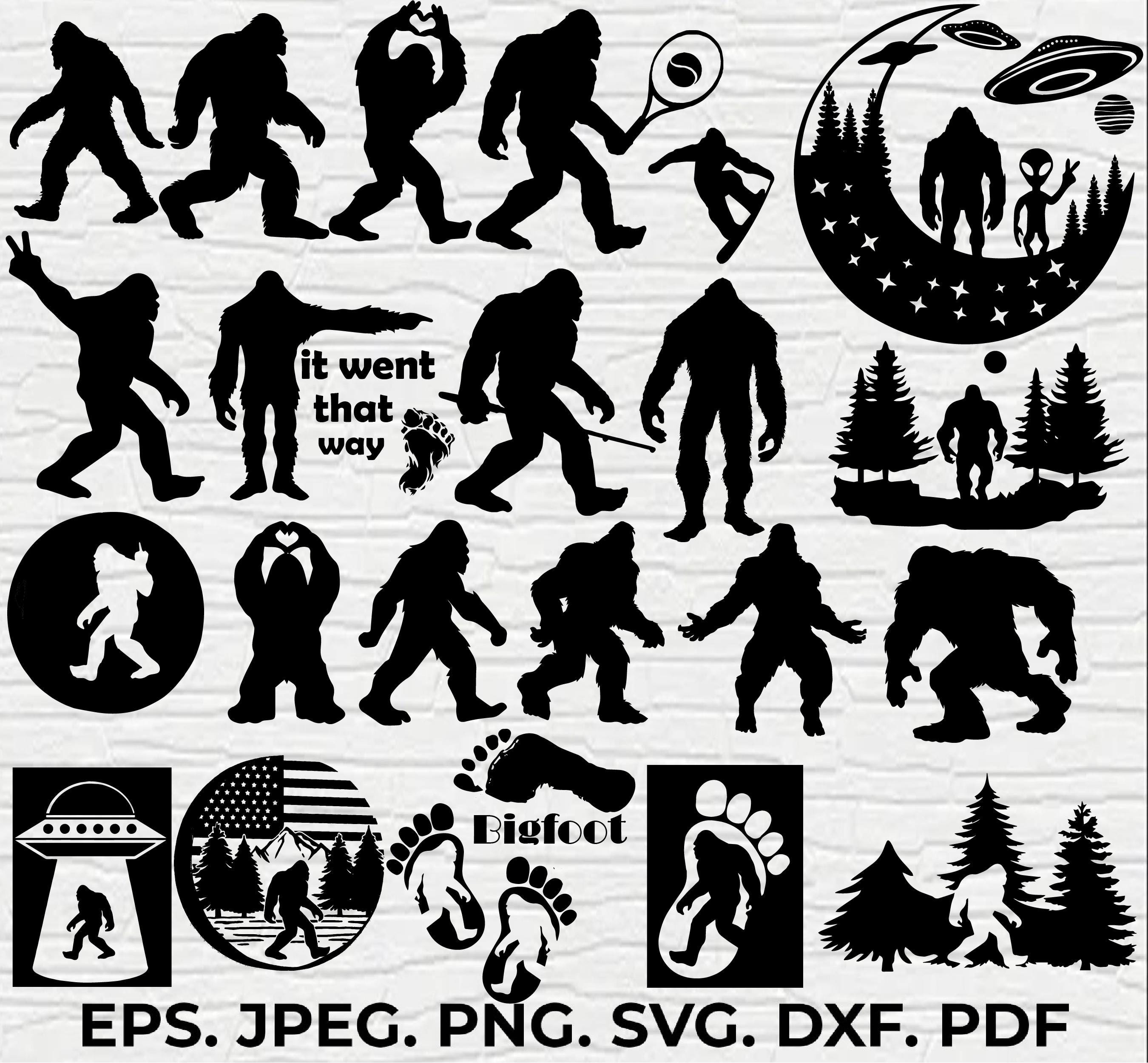 Bigfoot Svg Bundle, Bigfoot Clipart, Bigfoot Silhouette, Bigfoot Vector ...