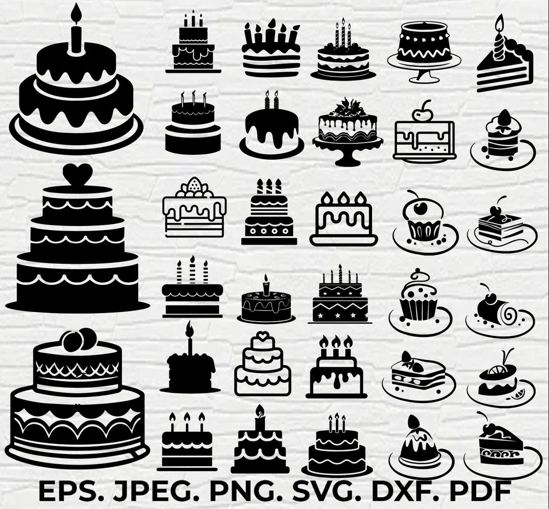 Cake Svg Bundle, Cupcake Svg, Birthday Cake Svg, Cake Png Bundle, Cake ...