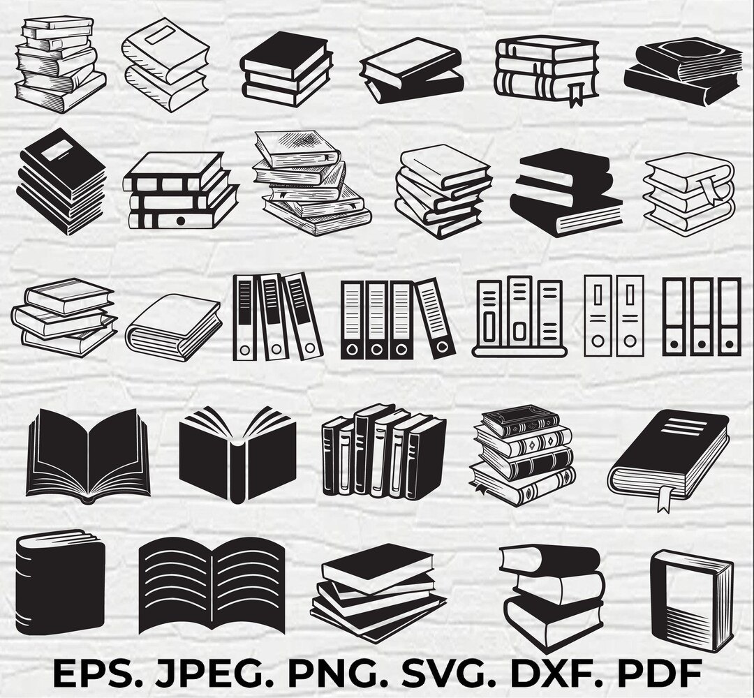 Book Svg Bundle, Book Png Bundle, Books Clipart, Book Cut Files for ...