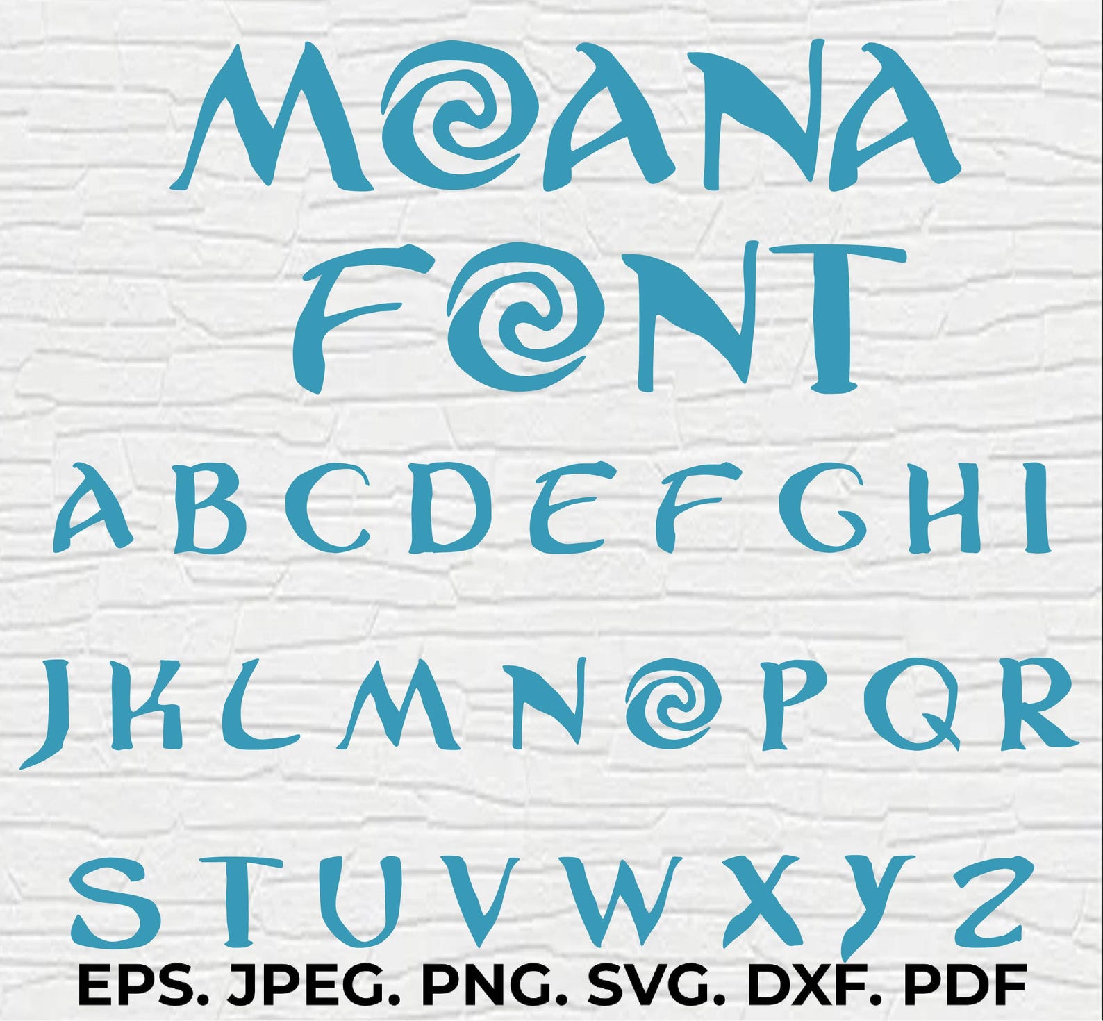 Moana Font Svg Bundle, Moana Font Svg Cut File for Circut, Moana ...