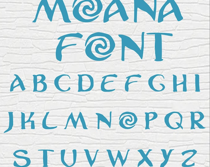Moana Font Ttf Otf - Available on All Softwares - Compatible PC and Mac ...