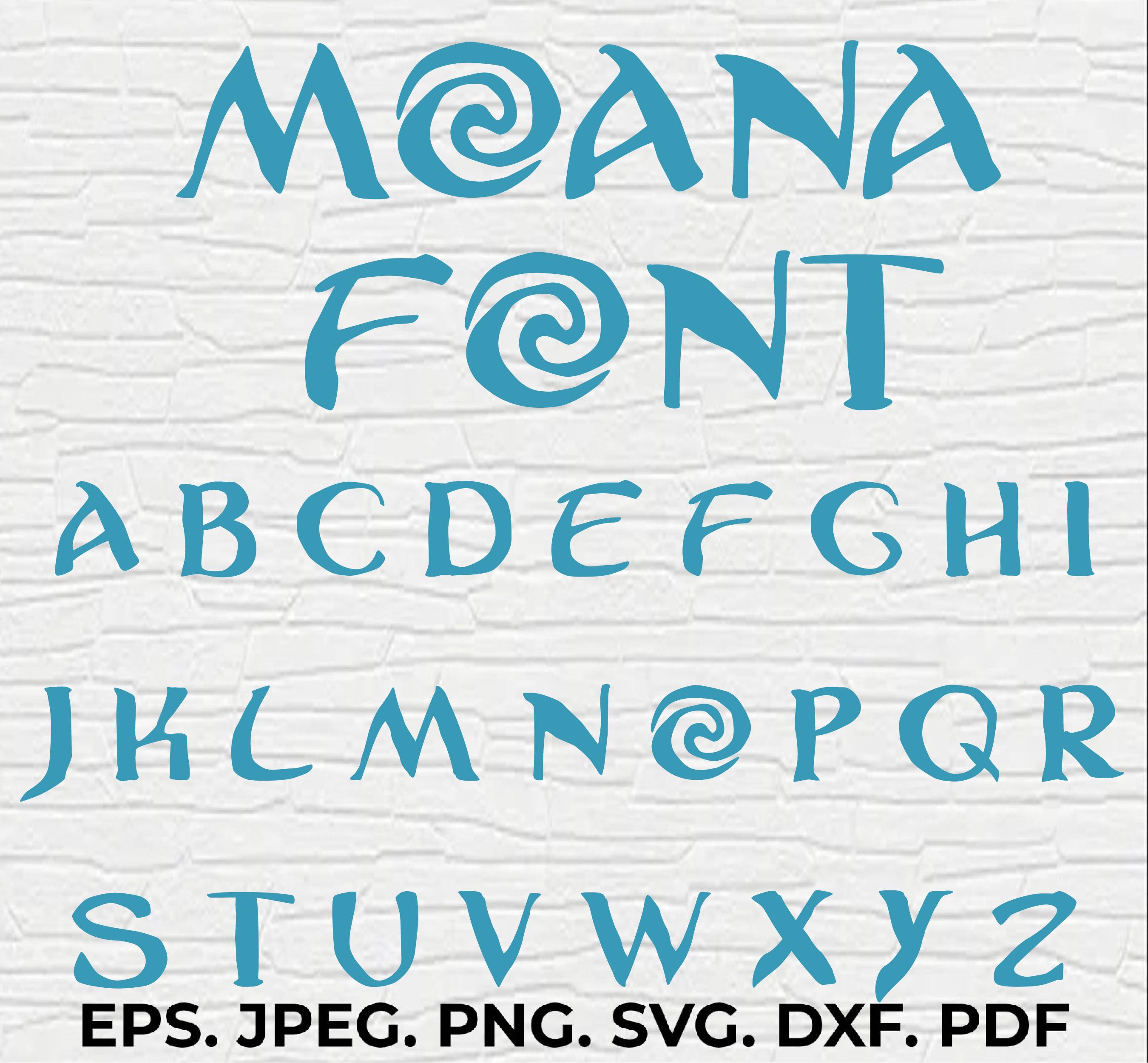 Moana Font Svg Bundle, Moana Font Svg Cut File for Circut, Moana ...