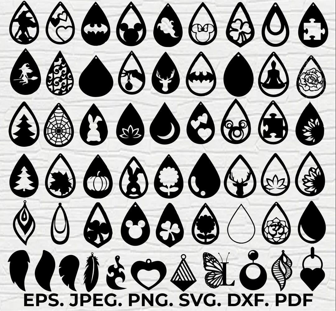 Earring Svg Bundle, Earring Png Bundle, Earring Clipart, Earring Cut ...