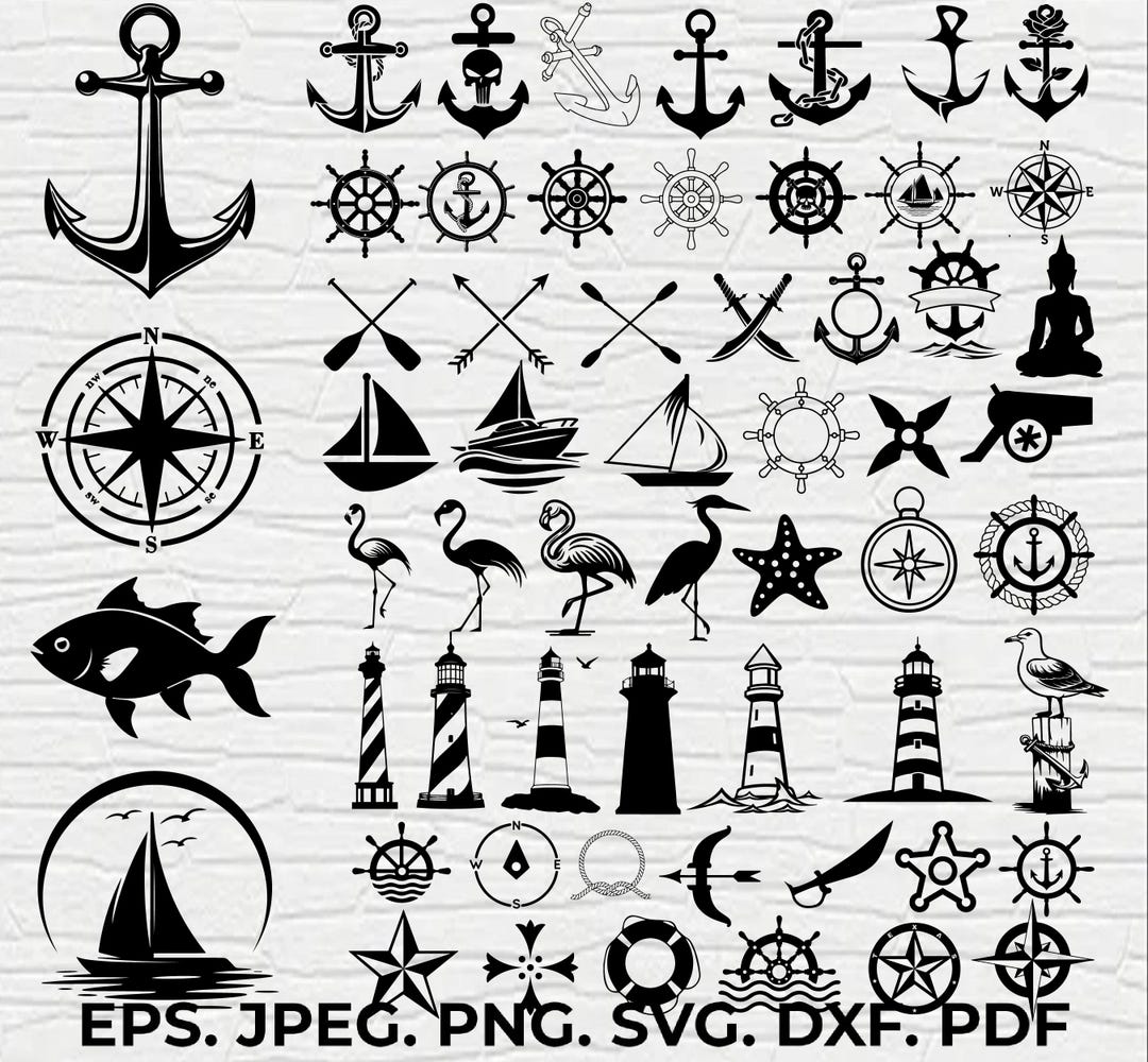 Nautical SVG Bundle, Nautical PNG Bundle, Nautical Clipart, Nautical ...