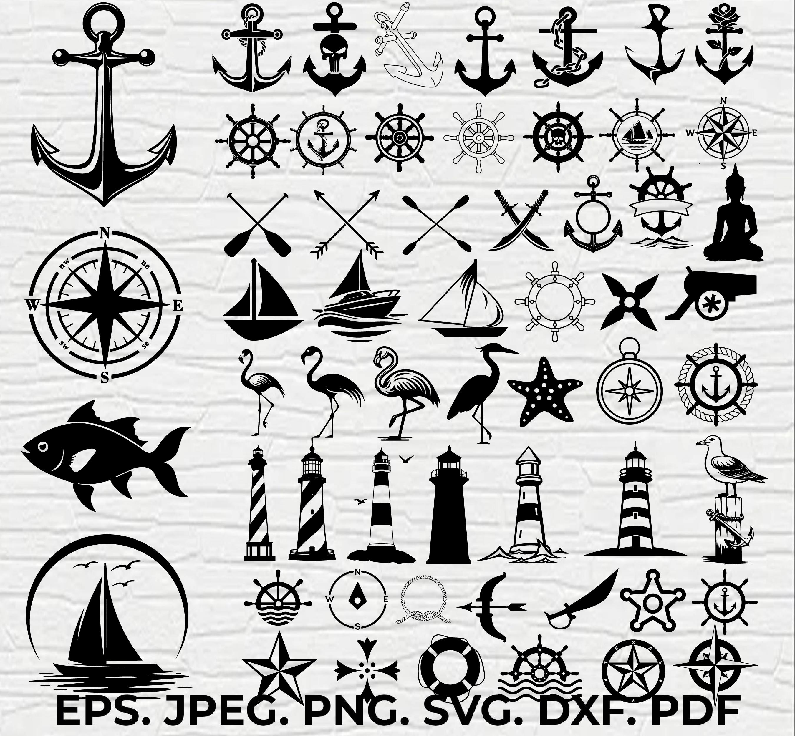 Nautical SVG Bundle, Nautical PNG Bundle, Nautical Clipart, Nautical ...