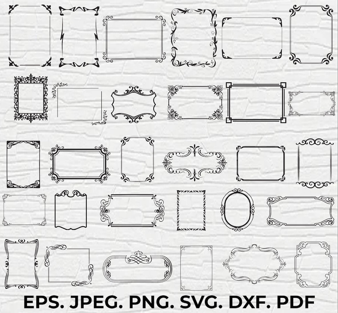Rectangle Frame Svg Bundle, Rectangle Frame Cut Files for Circut ...