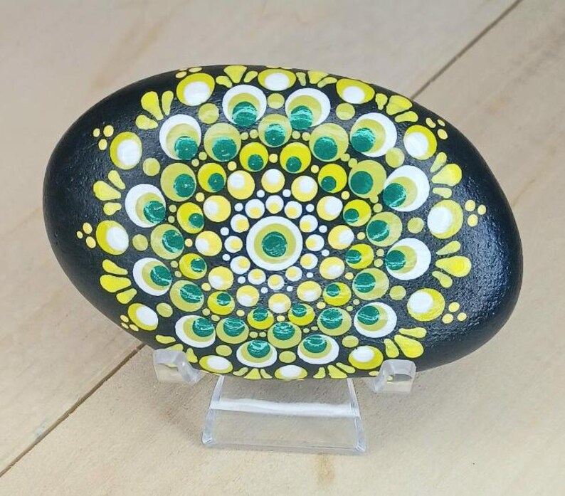 Small Dot-painted Mandala Rock | Hand-painted Meditation Stone ...