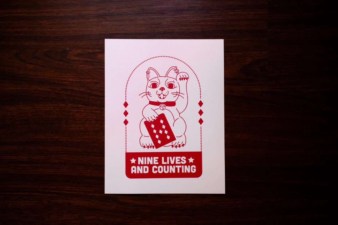 Nine Lives and Counting 8.5 by 11 Inch US Letter Size Hand Screen ...