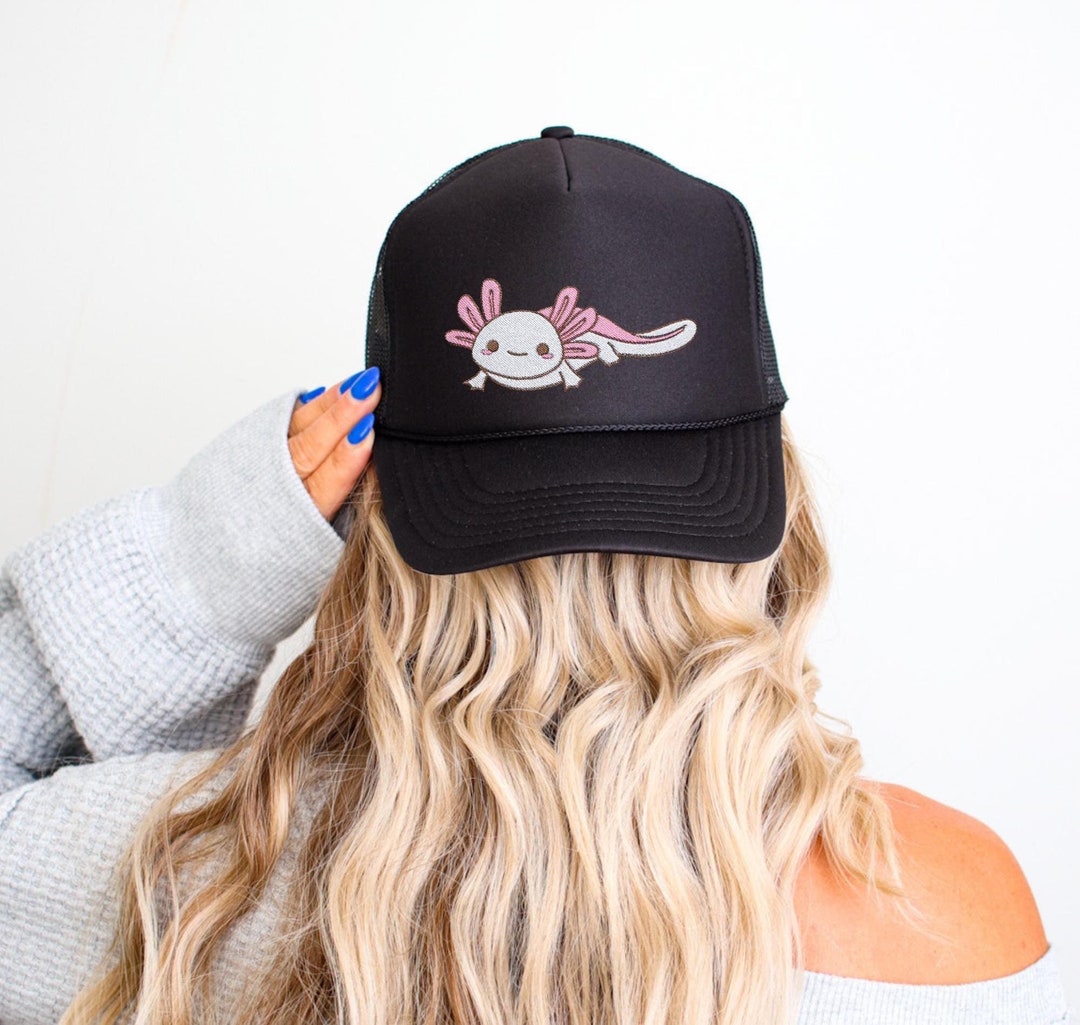 Axolotl Hat, Cute Axolotl Hat, Axolotl Embroidered Hat, Axolotl Gift ...