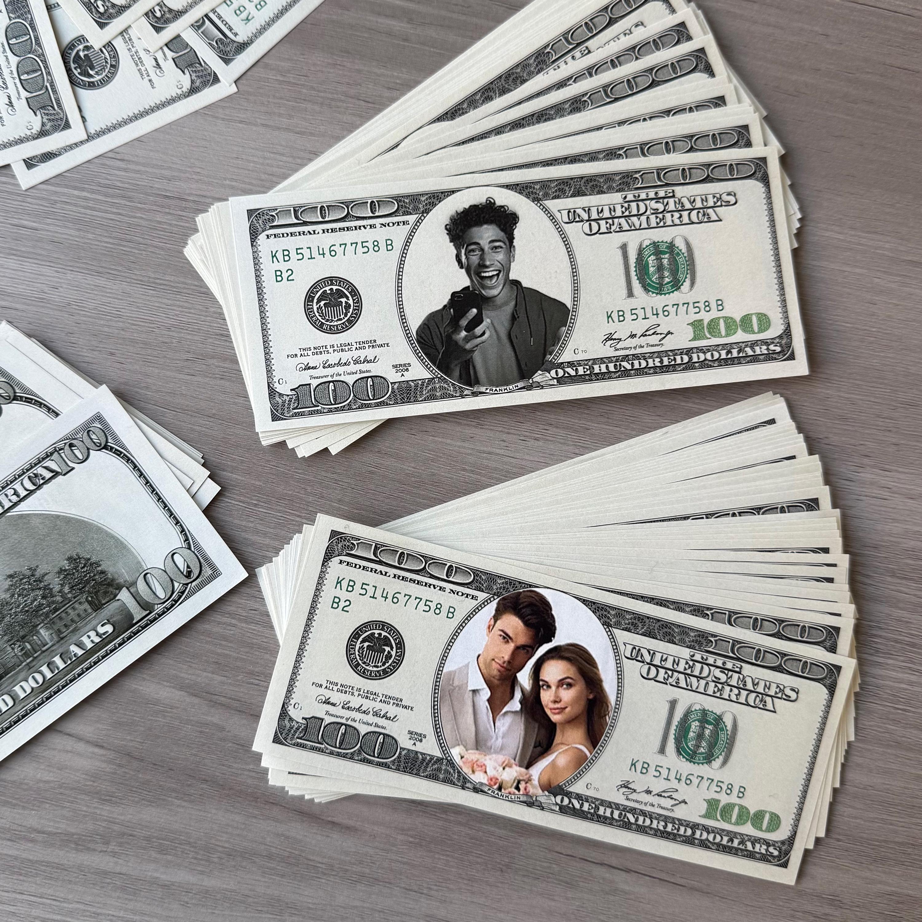 Custom Photo Dollar Bill, Personalized Play Money for Birthdays ...