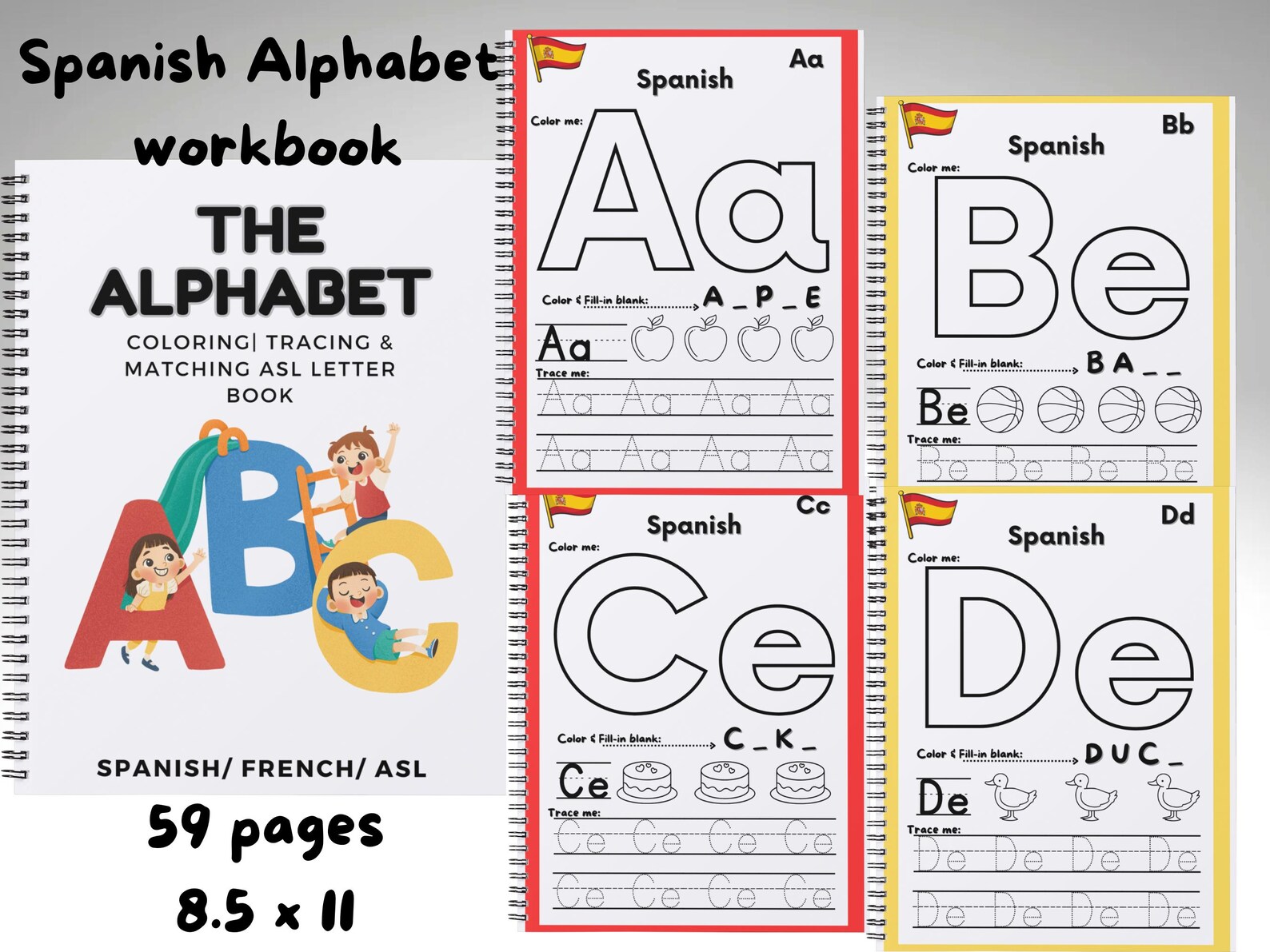 Multilingual ABC Flashcards and Activity Workbook Bundle – Learn ...